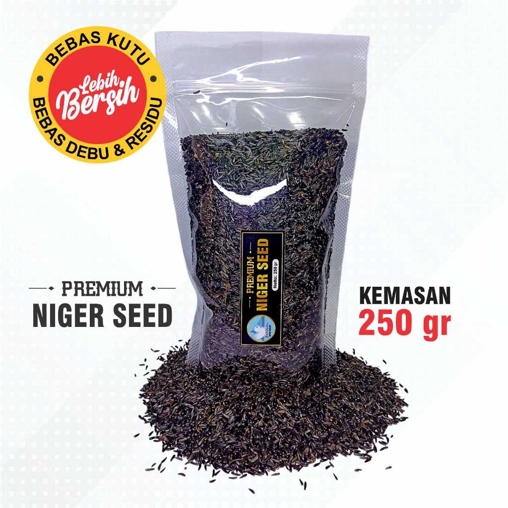 Jual BIJI NIGER SEED KEMASAN 250 GRM PAKAN BURUNG PEMAKAN BIJI, FINCH ...