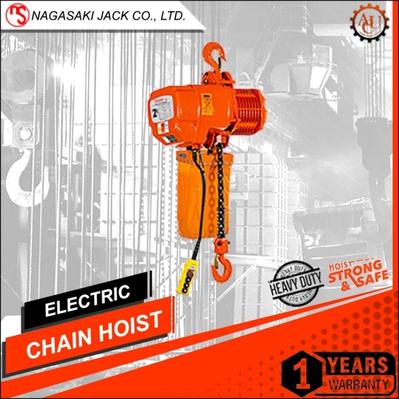 Jual Electric Chain Hoist 5 Ton x 6 Meter , 380 Volt + Plain Trolley ...