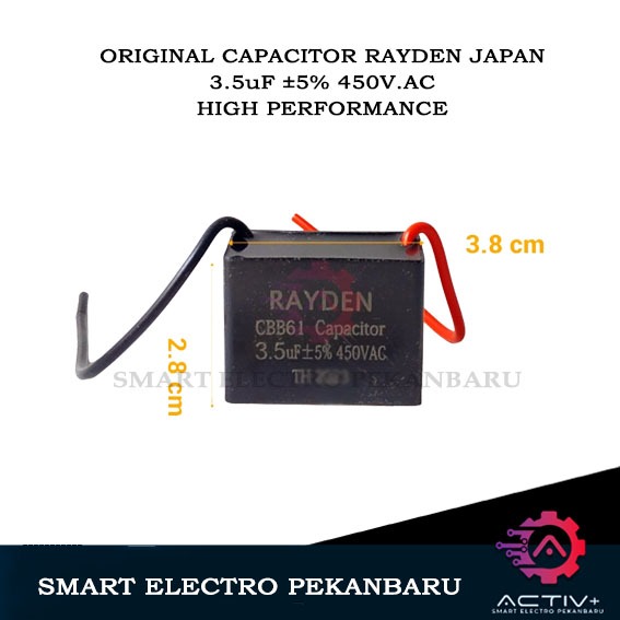 Jual ORIGINAL 3.5uF 450VAC RAYDEN JAPAN CBB61 – KAPASITOR KIPAS ANGIN CAPACITOR 3.5 uF 450V 3,5 ...