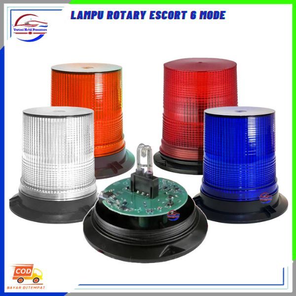 Jual Lampu Rotari Rotary 24 Volt 12 Volt Flash Blitz Mika Bening LED 6 ...