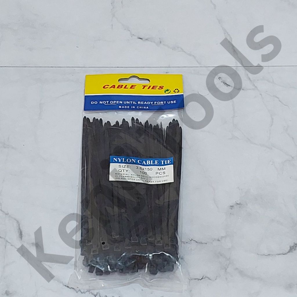 Jual Kabel Ties Nylon 3.6x150mm Hitam Putih Isi 100 Pcs/ Ikat Kabel ...