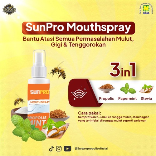 Jual MOUTSPRAY | SUNPRO PROPOLIS MINT MOUTH SPRAY | TERLARIS | AMPUH MEMBUAT NAPAS MENJADI SEGAR ...