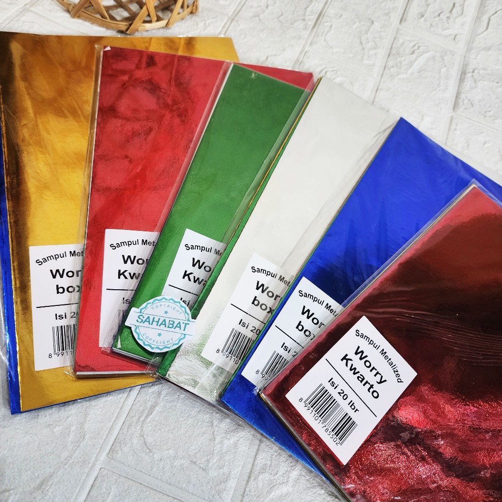 Jual Sampul Buku Metalized Worry Boxy Dan Kwarto Isi 20 Lembar Sampul