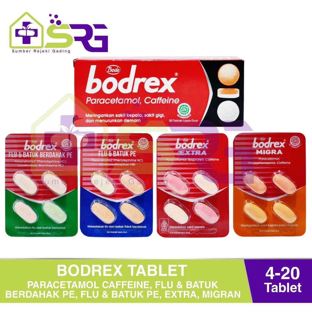 Jual Bodrex Tablet / Extra / Flu & Batuk Pe / Flu & Batuk Berdahak Pe ...