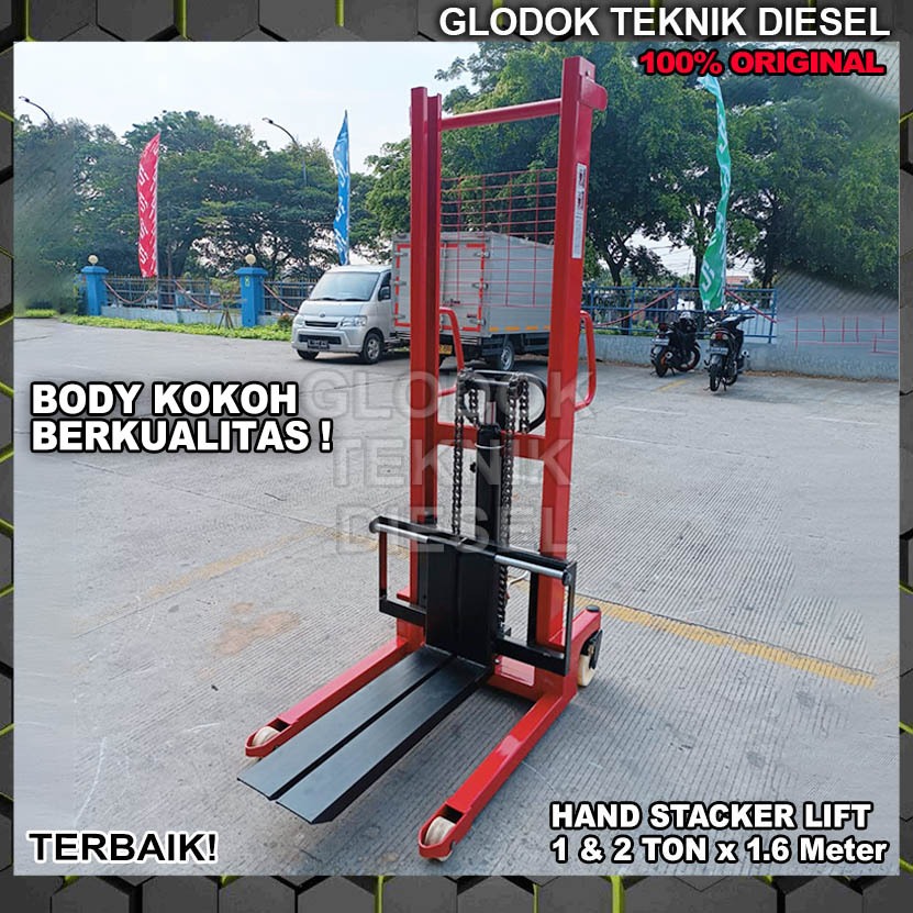 Jual Hand Stacker Lift Manual 2 Ton x 1.6 Meter Alat Angkat Barang ...