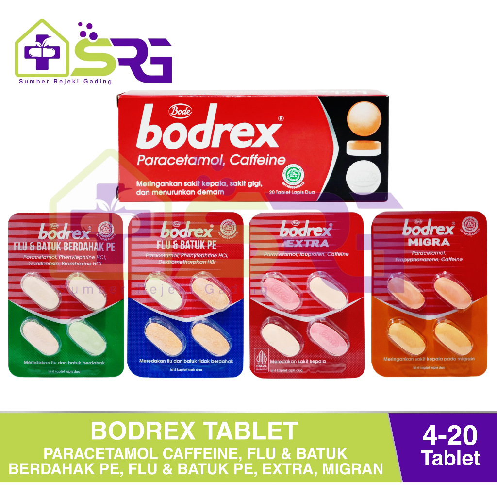 Jual Bodrex Tablet / Extra / Migra / Flu & Batuk Pe / Flu & Batuk ...