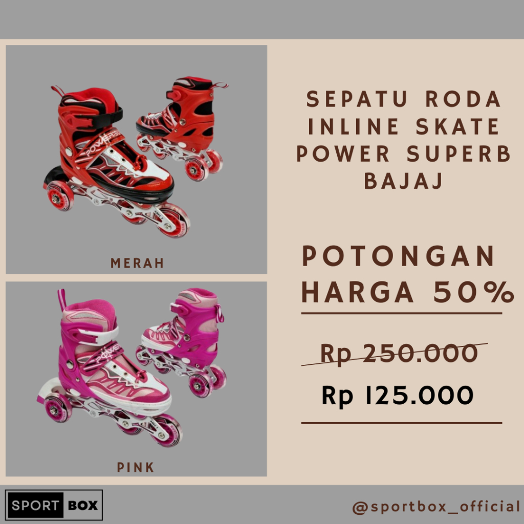 Jual Sepatu Roda / Inline skate bajaj POWER SUPERB Original | Shopee ...