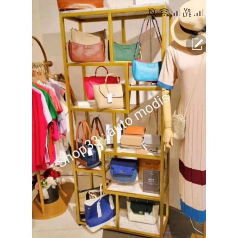 Jual RAK EMAS BONGKAR PASANG BESI KOTAK PIPA SQUARE GOLD LEMARI KABINET ...