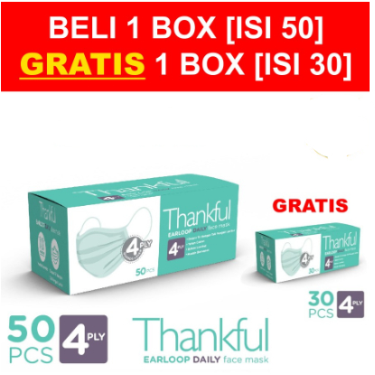 Jual Masker Thankful 4ply Guard Layers Earloop - Daily Mask | Shopee ...