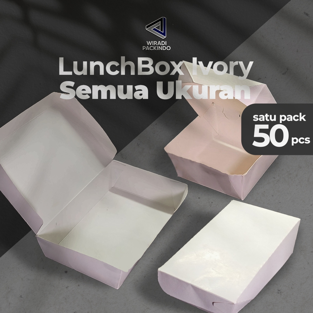 Jual Paper Lunch Box Putih Laminasi All Size Siap Pakai Ivory Food ...