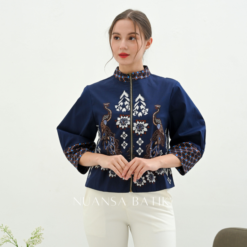 Jual Nuansa Batik Jaket Batik Lengan 7/8 Bahan Katun Stretch | Shopee Indonesia