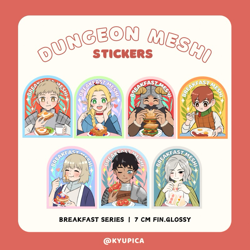 Jual Dungeon Meshi Stickers Satuan/Set (Delicious in Dungeon Breakfast ...