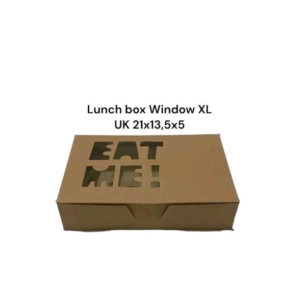 Jual Lunch box window XL uk 21x13,5x5 full laminasi | Shopee Indonesia