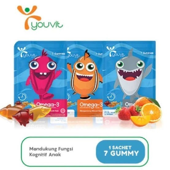 Jual Youvit Omega-3 Kids isi 7 pcs Vitamin Mata dan Otak Anak | Shopee ...