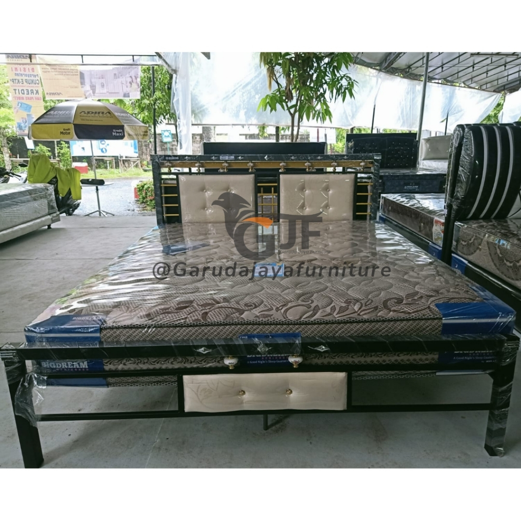 Jual Ranjang Besi Kasur Ukuran 160x200 180x200 Ranjang Besi Kasur Queen