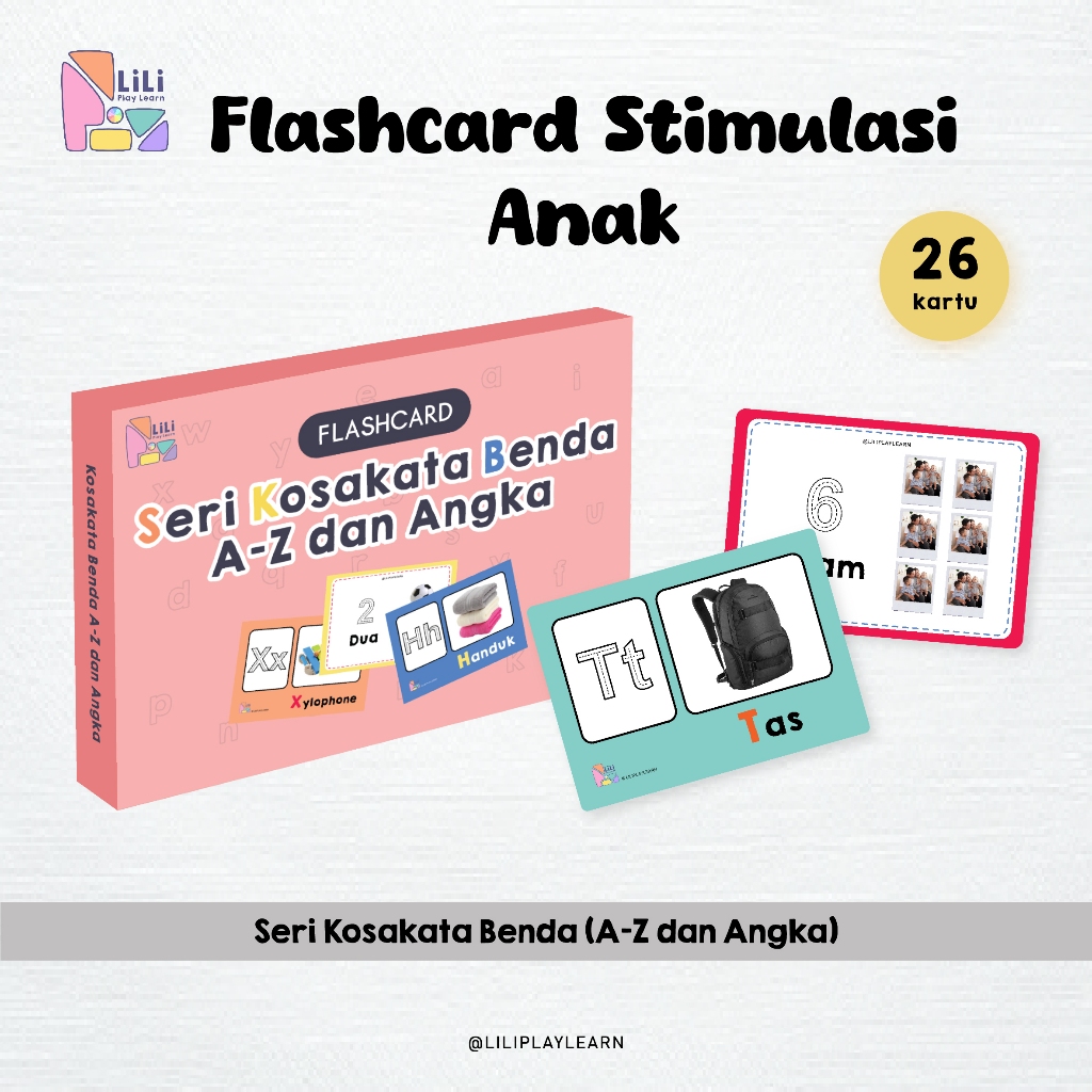 Jual Flashcard Kosa Kata Benda A-Z dan Angka - Lili Play Learn | Shopee ...