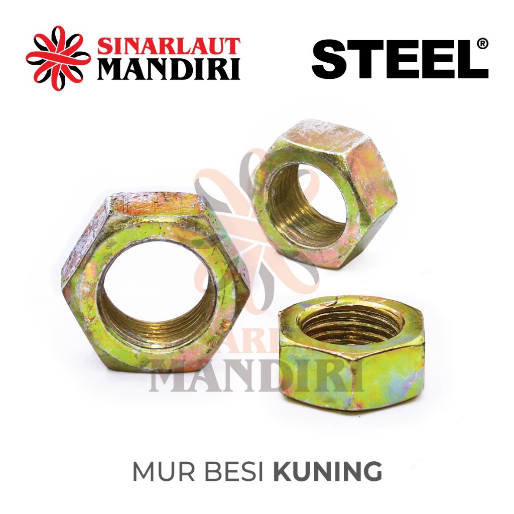Jual Mur Besi Kuning / Hex Nut M8 x 1.25 K12 | Shopee Indonesia