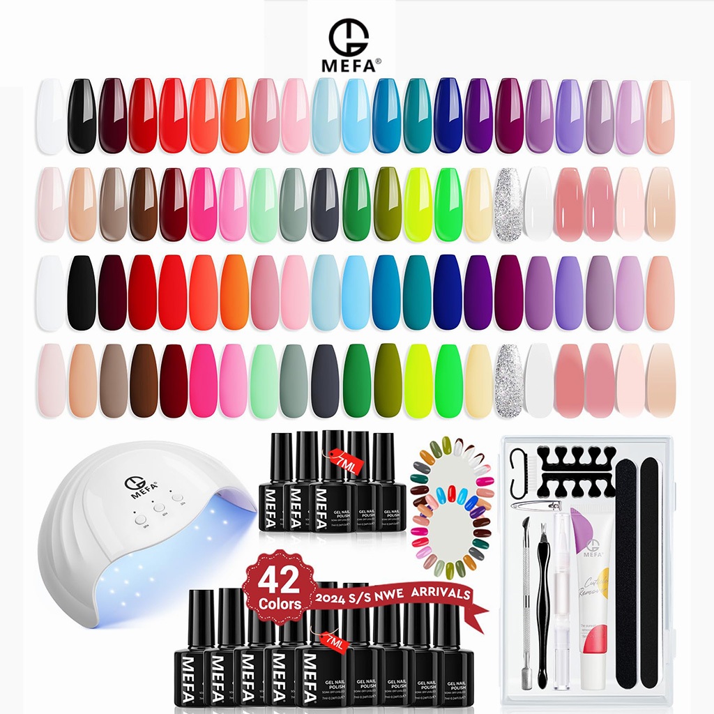Jual MEFA Gel Nail Polish Starter Kit dengan UV Nail Light 60PCS, 42 ...