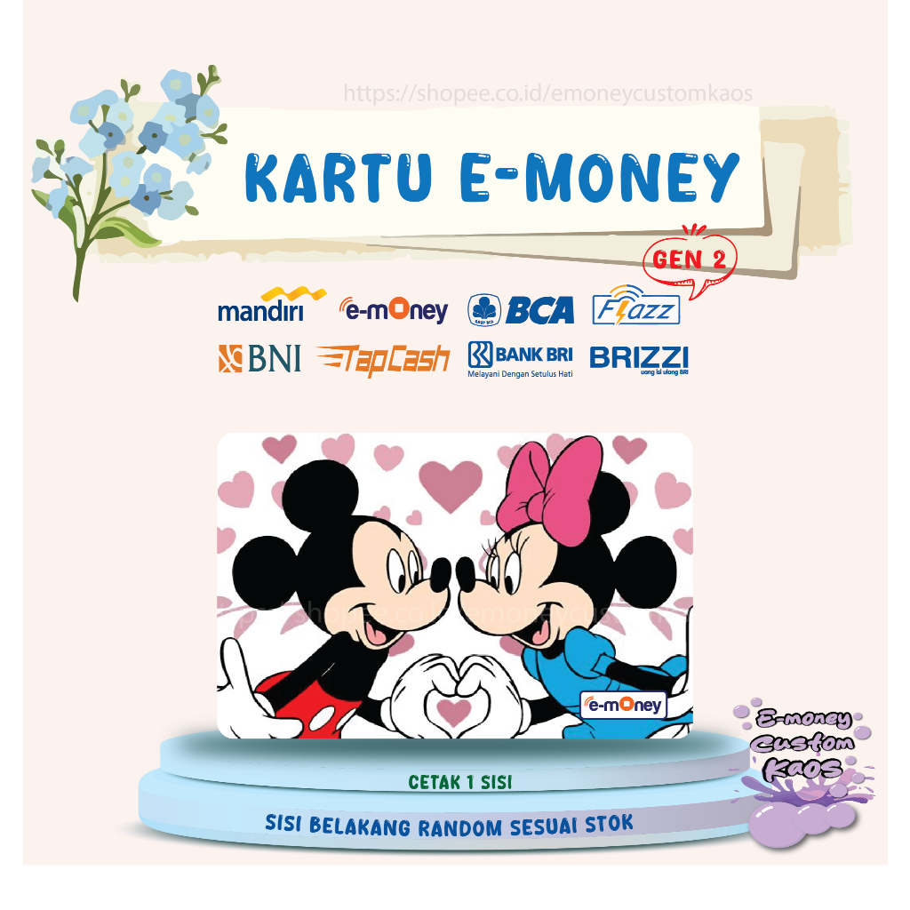 Jual KARTU EMONEY ANIME MICKEY MINNIE COUPLE E MONEY ETOLL MANDIRI ...