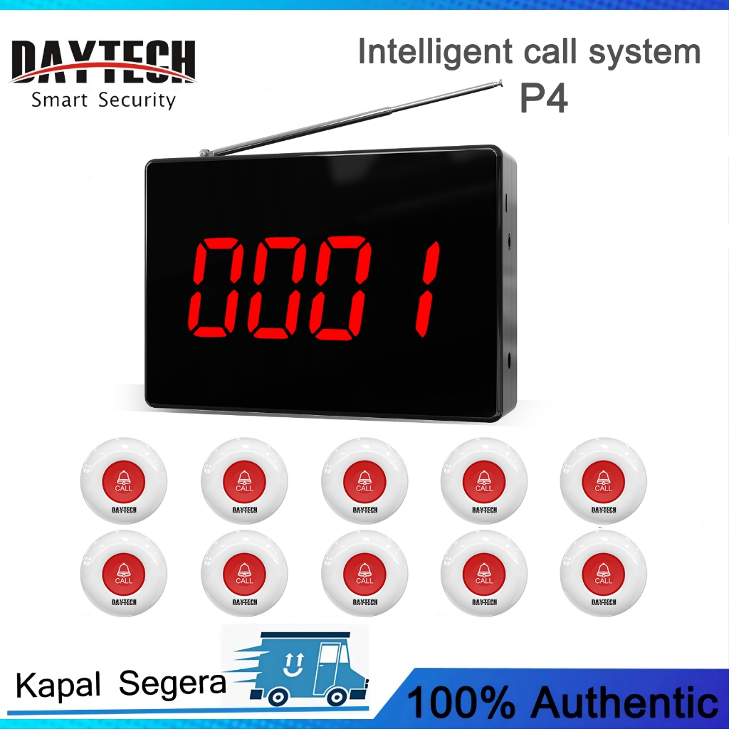 Jual Daytech Bel Meja Wireless Calling System Bel Restoran/Bel Kasir/Rumah Sakit, Kapasitas 999 ...
