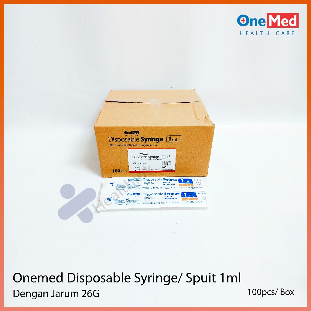 Jual Onemed Disposable Syringe 1cc with Needle 26g Spuit 1ml | Shopee ...