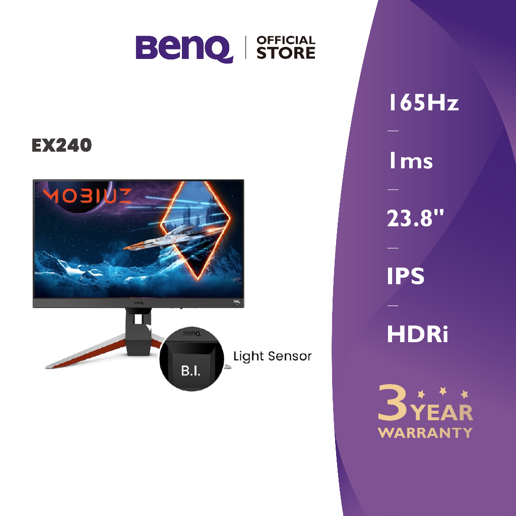 Jual BenQ MOBIUZ EX240 24” 165Hz FHD HDRi IPS Monitor Gaming | Shopee ...