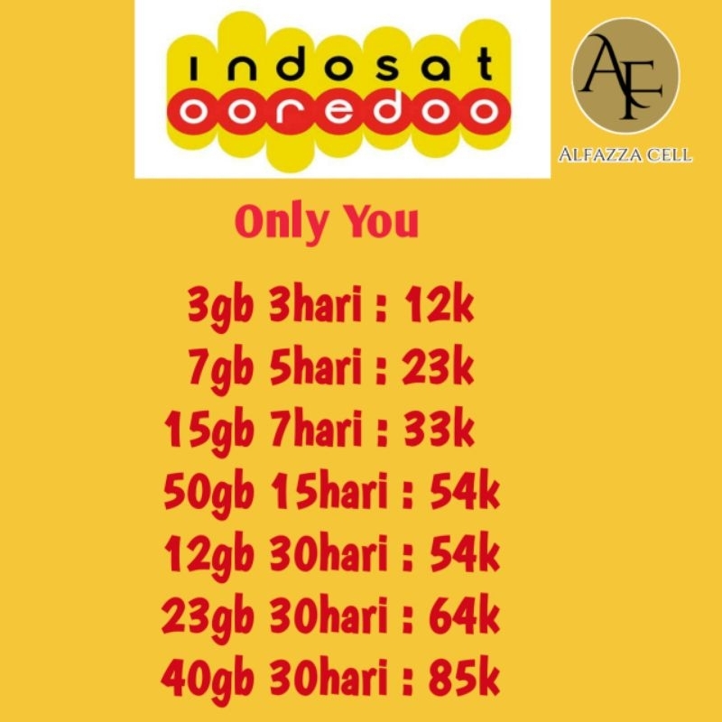 Jual kuota Indosat only for you... promo termurah | Shopee Indonesia
