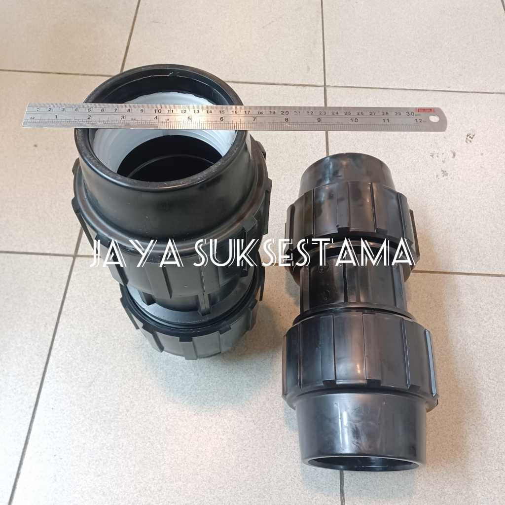 Jual Socket Pipa HDPE 3" inch Coupler Socket Straight Coupler 90MM HDPE ...