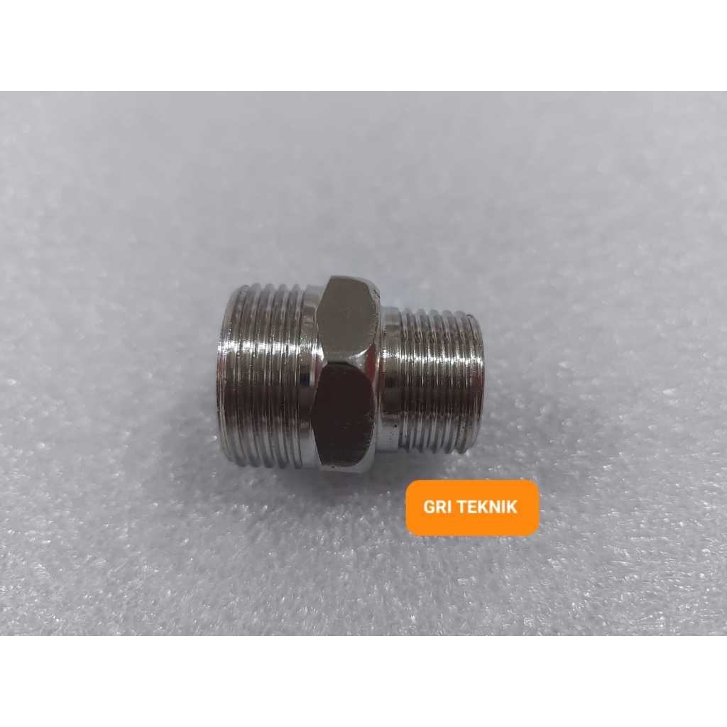 Jual 1/2" X 3/4" !!! DOUBLE NIPPLE DRAT LUAR STAINLESS 201 1/2" X 3/4 ...