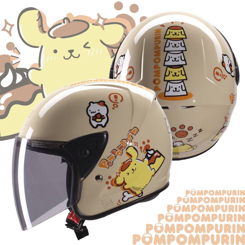 Jual Helm Anak Lucu Motif Pompompurin untuk Usia 2 hingga 7 Tahun SNI ...