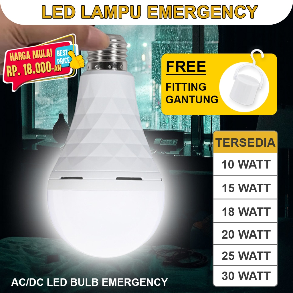 Jual Lampu Bohlam Emergency LED Bulb Magic 10W 15W 20W 25W 30W 10 15 20 25 Watt | Shopee Indonesia