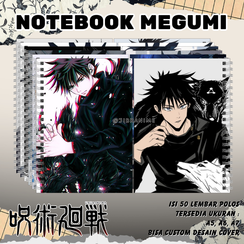 Jual NOTE BOOK MEGUMI JUJUTSU KAISEN / NOTEBOOK MEGUMI JUJUTSU KAISEN / BUKU CATATAN MEGUMI ...