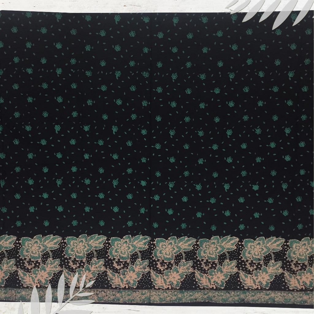 Jual Batik jambi motif melati kombinasi bunga hijau | dasar (Panjang.2m ...