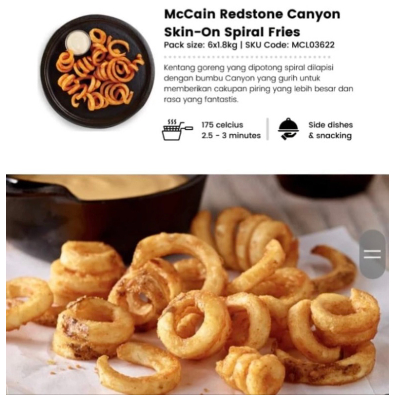 Jual Kentang mc Cain spiral Curly Fries | Shopee Indonesia