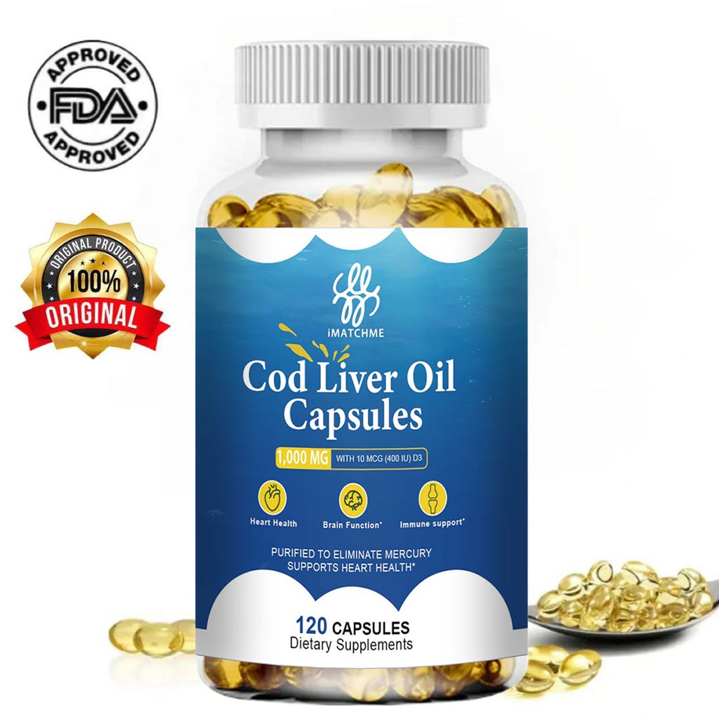 Jual iMATCHME Codfish Liver Oil Soft Capsules Vitamin AD Pills Protect ...