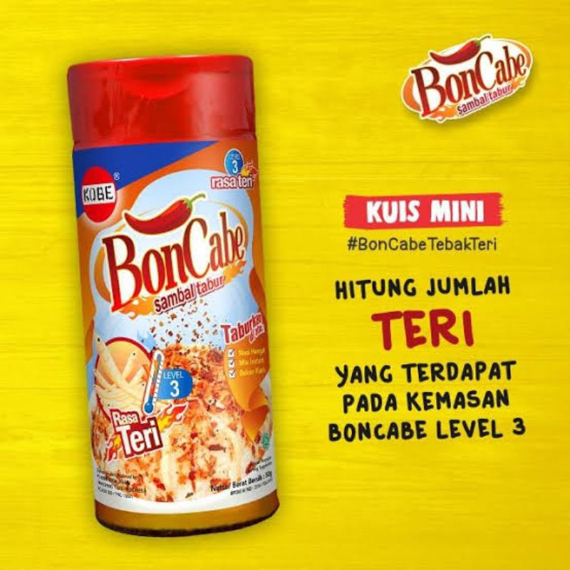 Jual Kobe Bon Cabe Sambal Tabur kering Rasa teri Level 3 | Shopee Indonesia