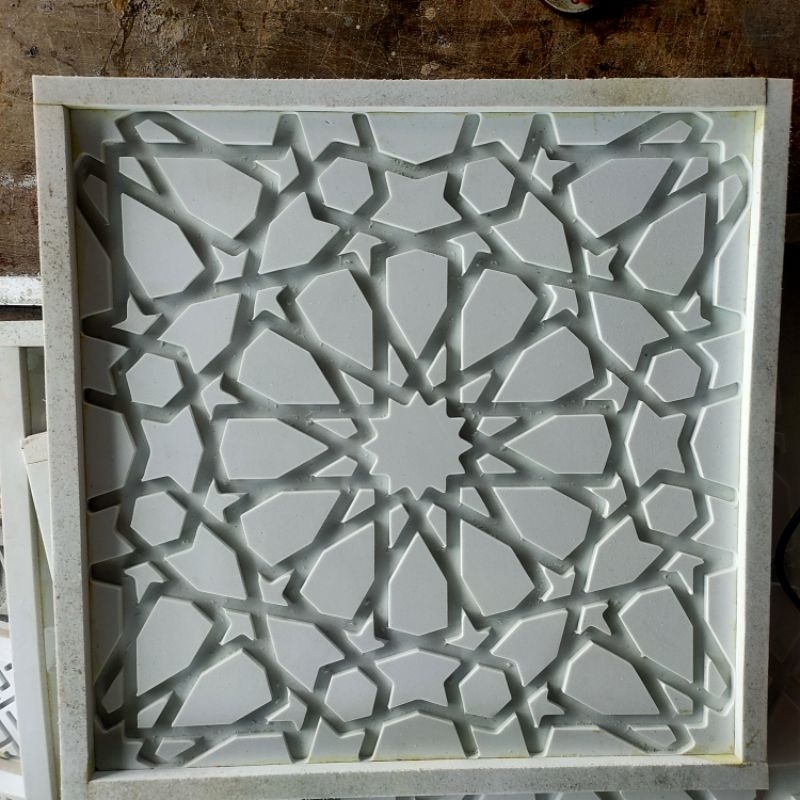 Jual cetakan ornamen dinding masif 50x50cm bahan spon eva diukir dengan ...