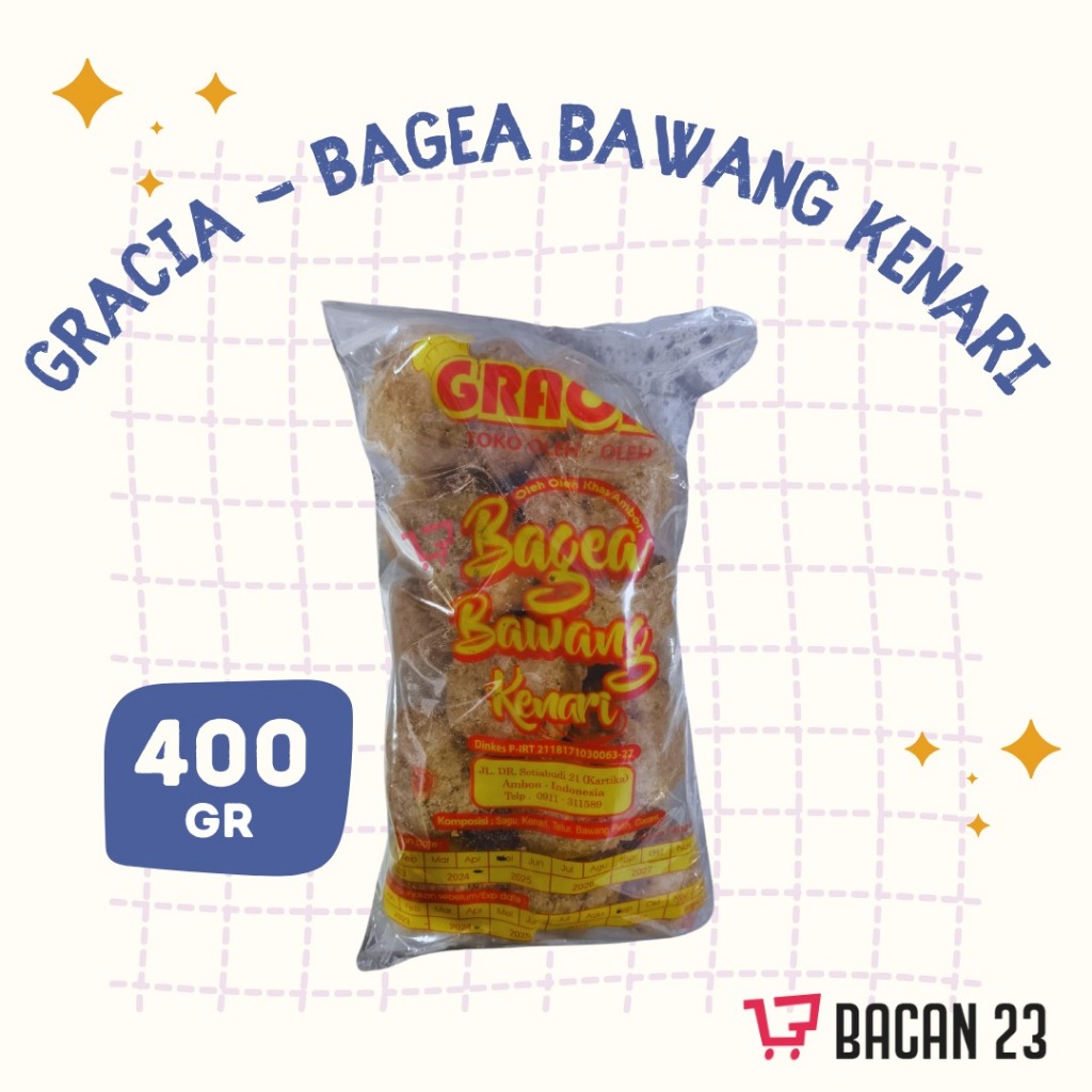 Jual Gracia Bagea Bawang Kenari Besar (400 gr) Bagea Ambon Oleh-Oleh ...