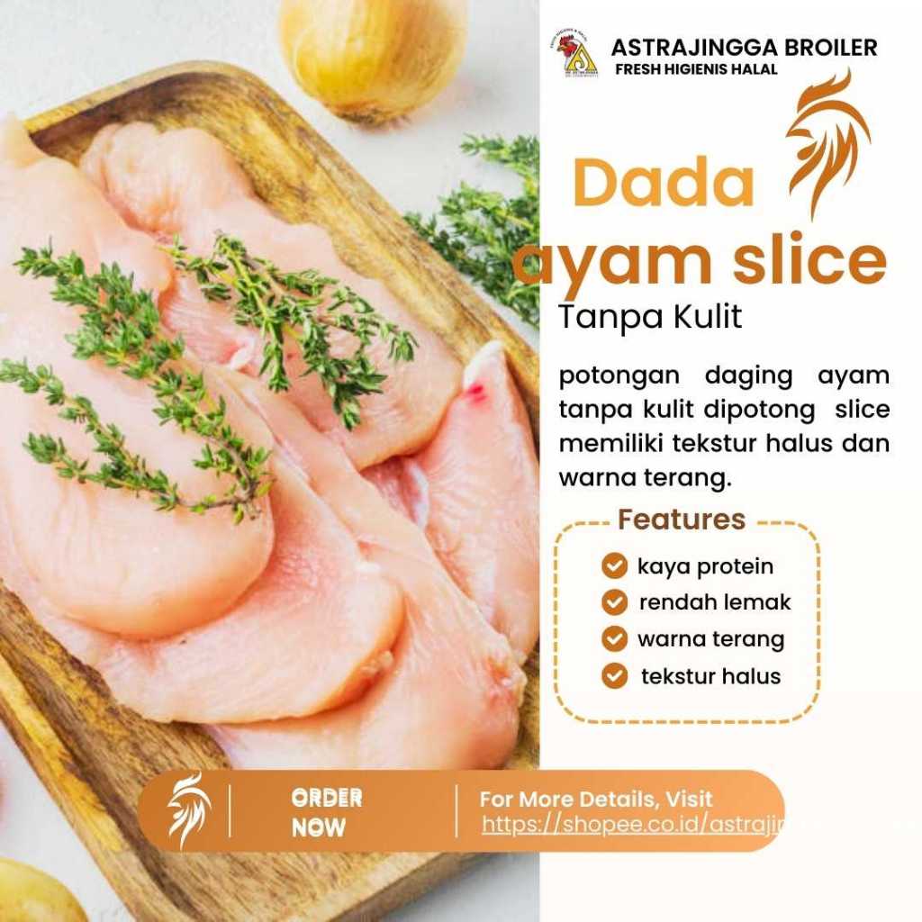 Jual Daging ayam dada slice tanpa kulit 1kg astrajingga broiler ...