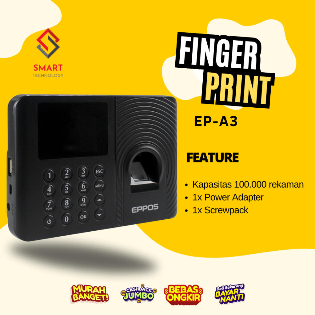 Jual Mesin Absensi EPPOS Fingerprint Attendance EP-A3 | Shopee Indonesia