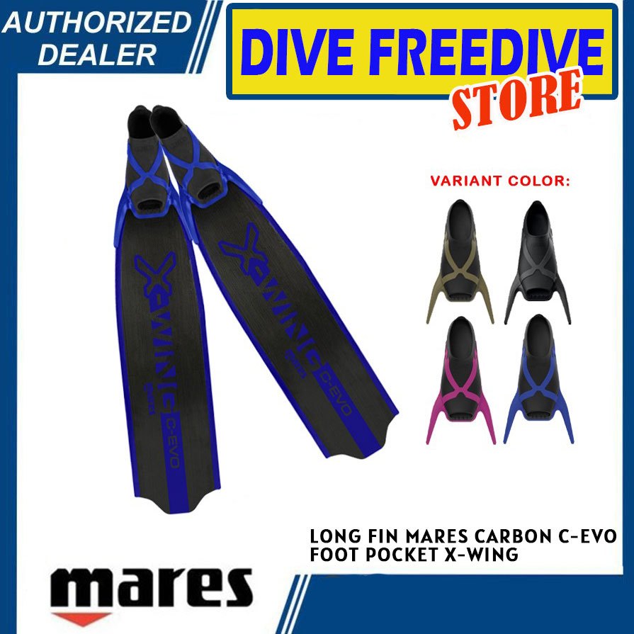 Jual Long Fin Mares C-Evo Foot Pocket X-Wing B-Fins Kaki Katak Karbon Panjang Selam Scuba Diving ...