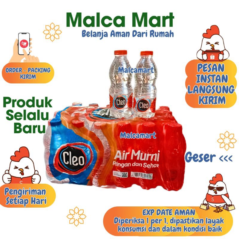 Jual CLEO Botol 220 ml. Air Mineral Botol 220 ml isi 24 pcs | Shopee ...