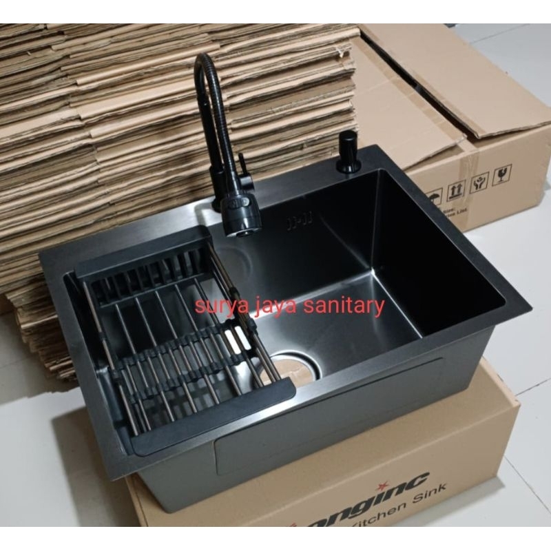 Jual PROMO Paket komplit kitchen sink 6045 Hitam / Paket kitchen sink ...