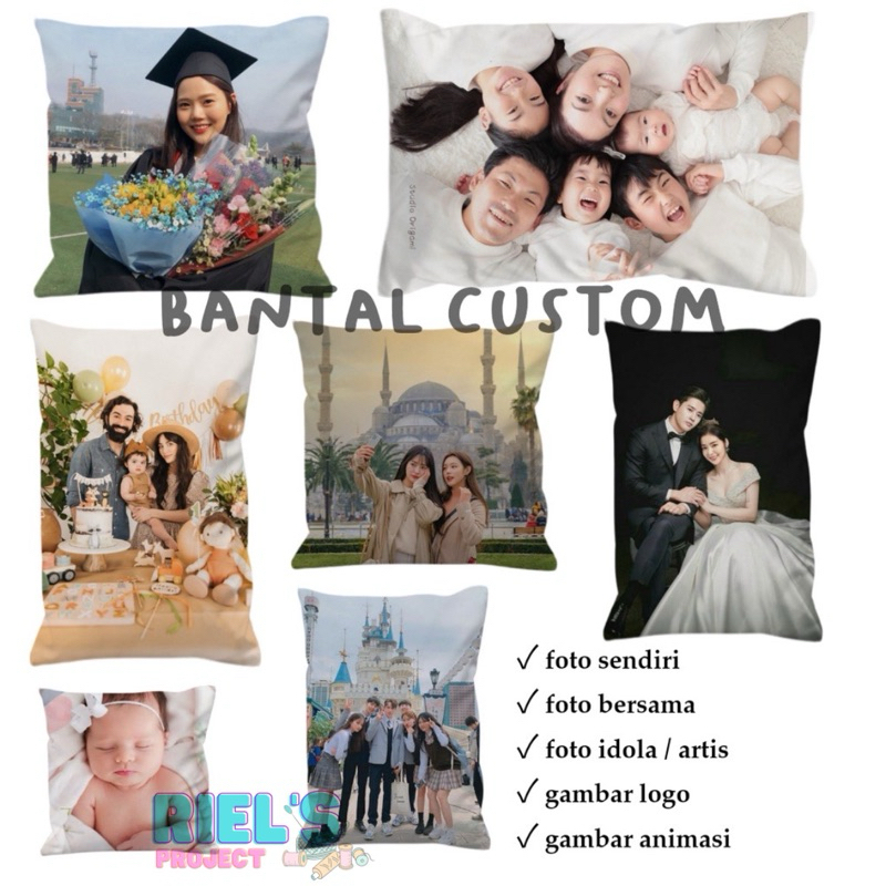 Jual (BIG SIZE) Bantal custom foto 2 sisi ukuran 50x50cm, 60x40cm ...