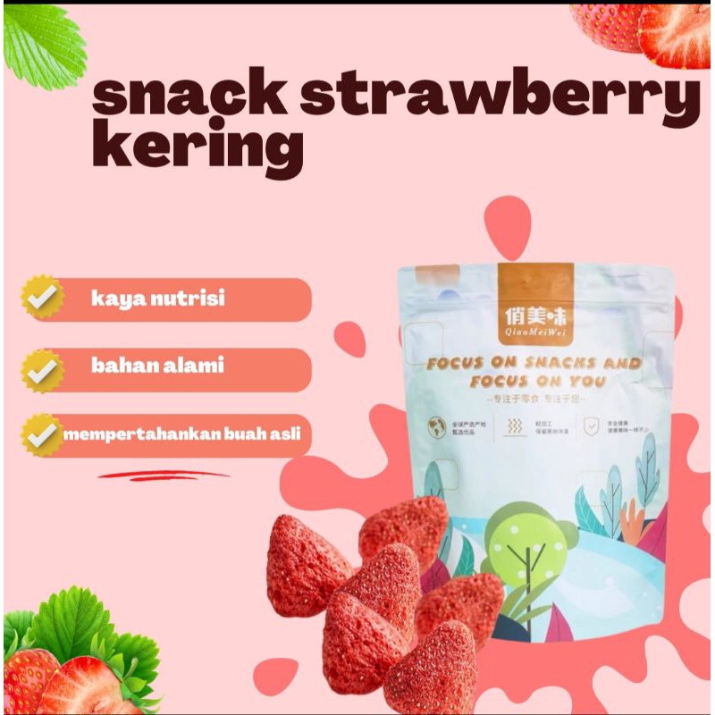 Jual SNACK BUAH STRAWBERRY KERING/FREEZE DIRED STRAWBERRY 100g | Shopee ...