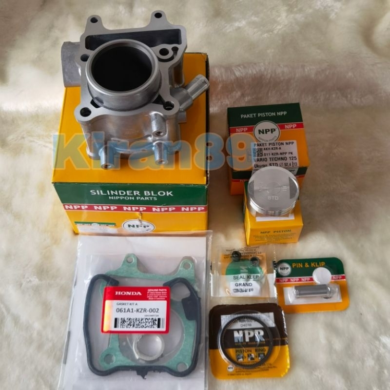 Jual Blok seher boring silinder Vario 125 fi injeksi KZR plus top set honda seal klep ori npp ...