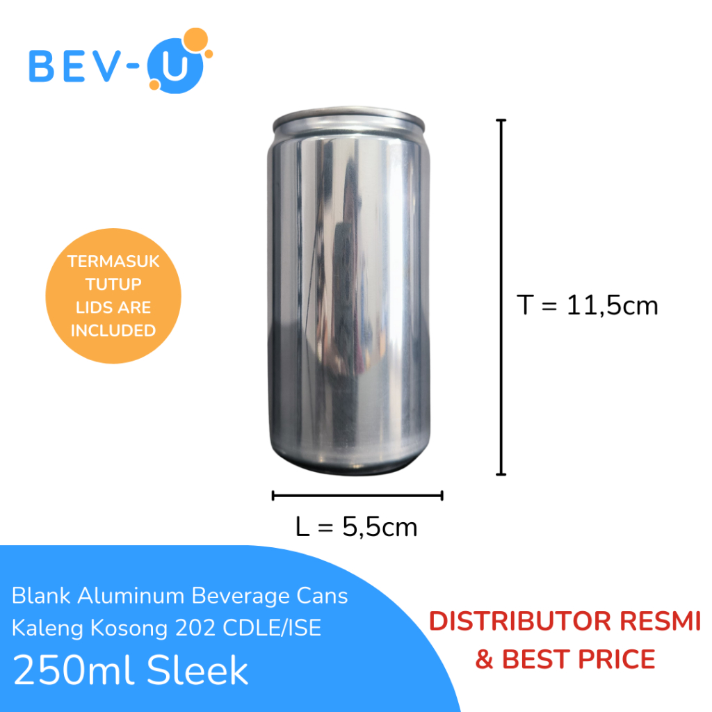 Jual GROSIR Kaleng Kosong Minuman Ukuran 250ml Sleek SUDAH TERMASUK ...