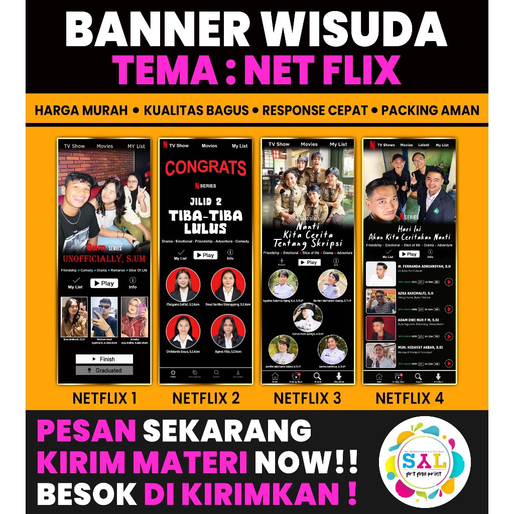 Jual Banner Kelulusan Wisuda, Sempro, Lulus Sekolah, Sidang Wisuda ...