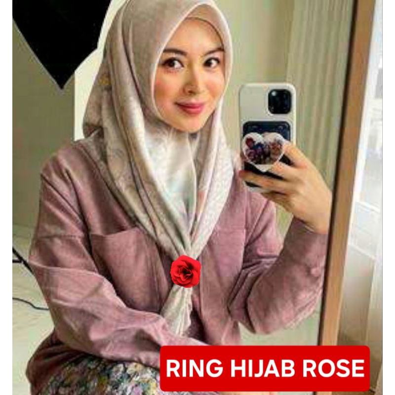 Jual RING HIJAB ROSE/RING HIJAB MAWAR/RING HIJAB BUNGA/RING HIJAB CEWEK ...