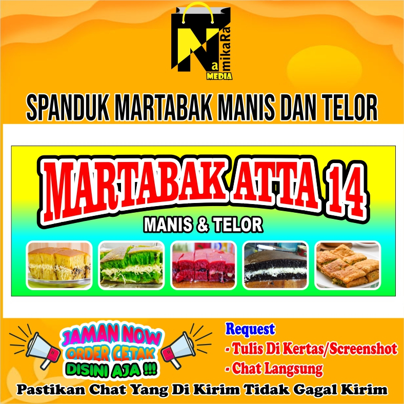 Jual Spanduk MARTABAK Terbaru yang lagi Viral ukuran 1.6x0.6 M / Banner ...
